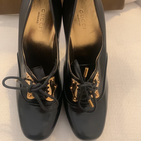 Gucci | Shoes | Gucci Leather Platform Pumps With Lace Up Corset Front ...